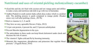 Oriental pickling melon | PPT
