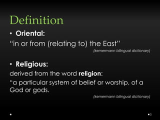 Oriental & Religious Perspectives on Ecology and the Environment 131211 ...