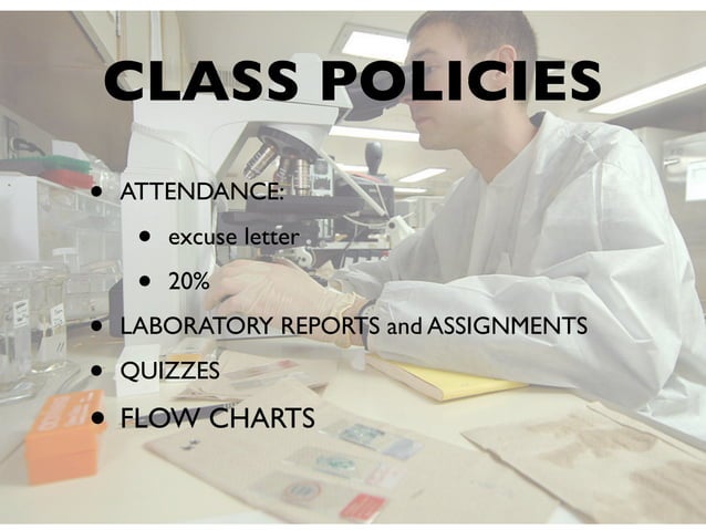 MCB 1 Class Policies and Lab Safety Procedures | KEY