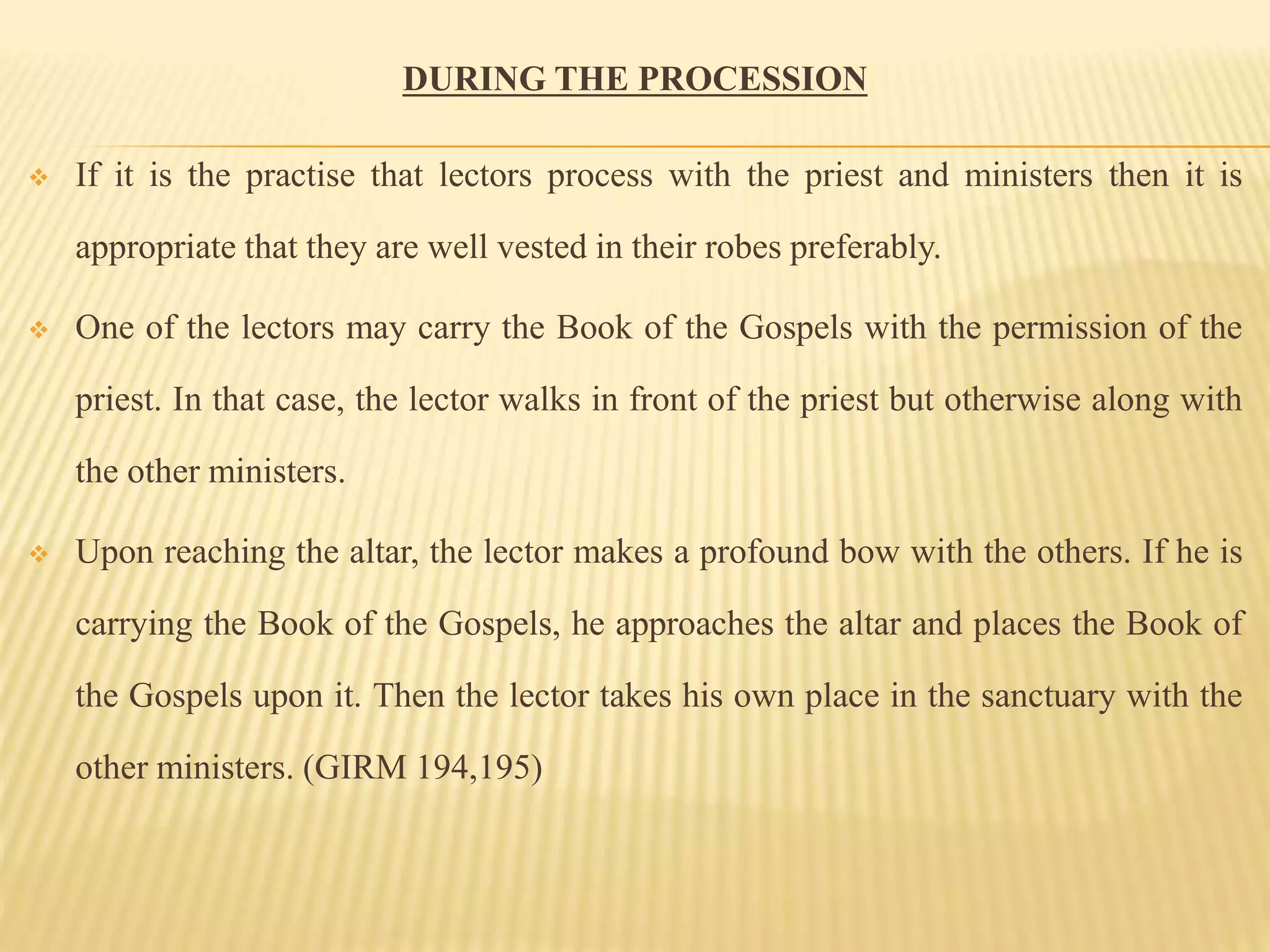 Orientation for Lectors ministry | PPTX