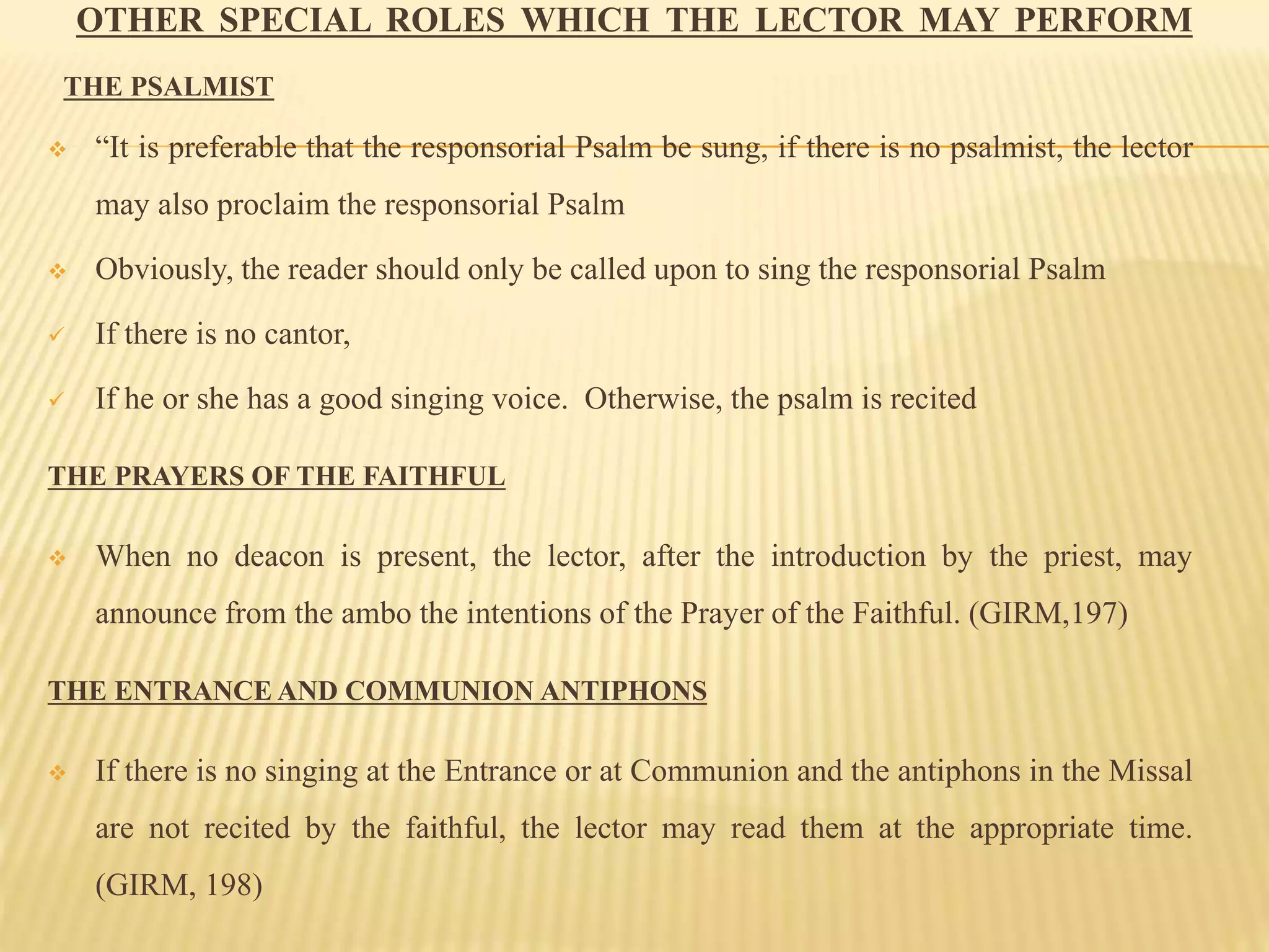 Orientation for Lectors ministry | PPTX | Christianity | Religion ...
