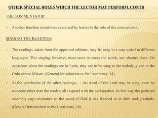 Orientation for Lectors ministry | PPTX