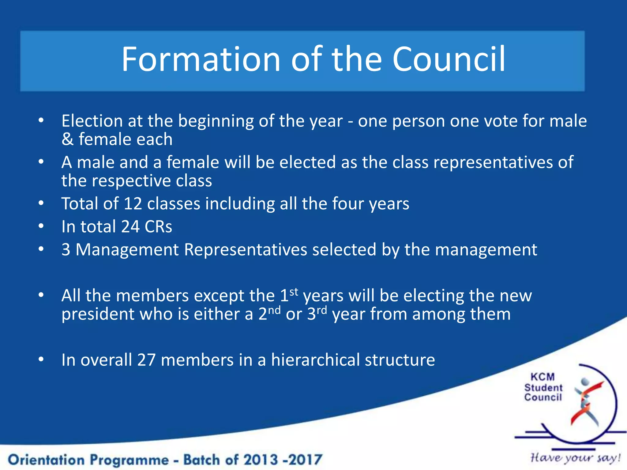 KCM Student Council - Orientation Presentation | PPTX