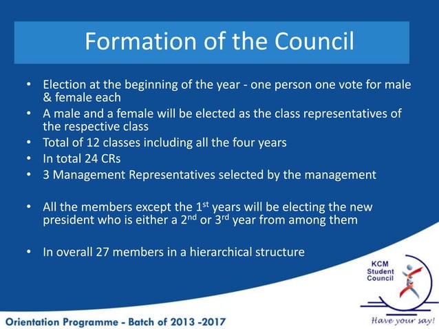 KCM Student Council - Orientation Presentation | PPTX | College ...