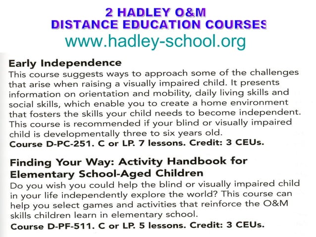 Orientation and Mobility: Part 1 | PPT | Daycare and Pre-School | Parenting