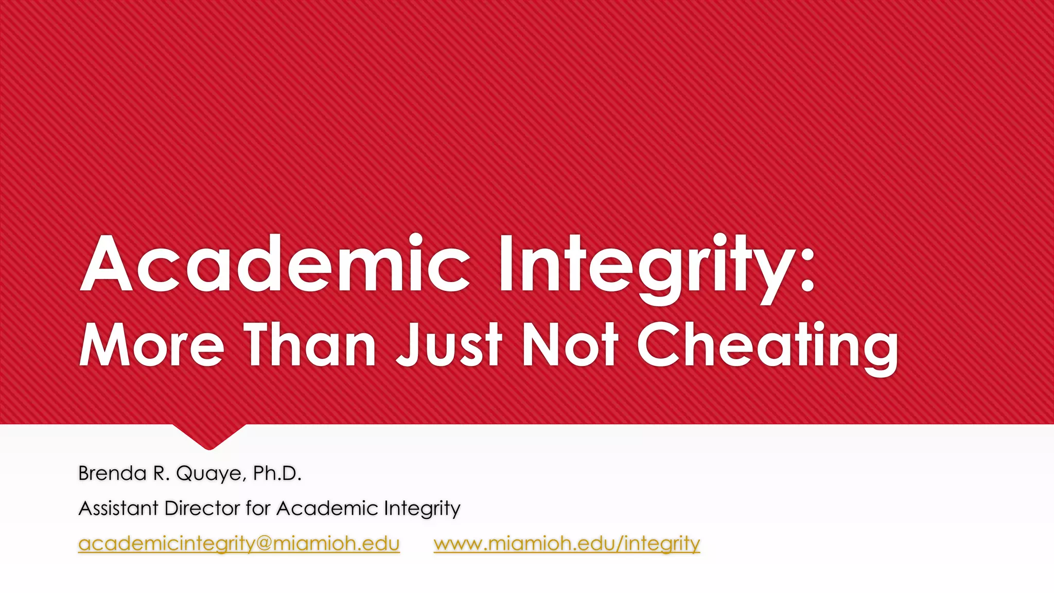 Academic Integrity at Miami University | PPT