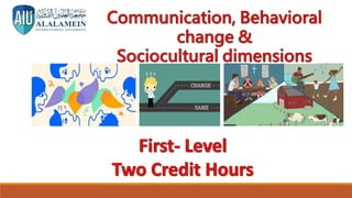 communication and behaviour change, sociocultural dimensions | PPT