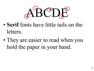 Orientation & Pitch, Point size & fonts | PPTX