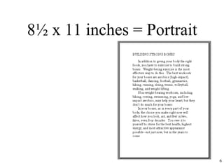 Orientation & Pitch, Point size & fonts | PPTX