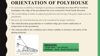 Orientation, design and principles of polyhouse | PPTX