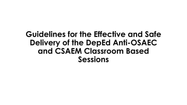 Orientation for CSAEM and OSAEC presentation | PPTX