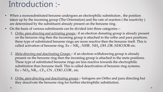 Orientation in mono substituted ring systems | PPT