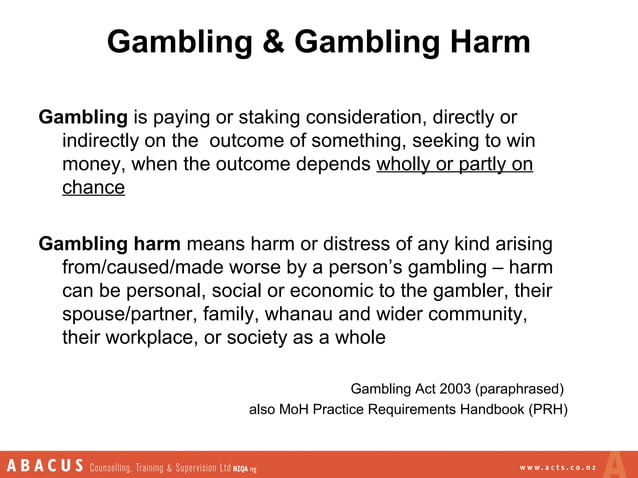 Orientation Module – Gambling Harm Minimisation | PPT