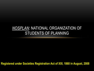 Intro to NOSPlan | PPTX