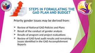 ORIENTATION ON GENDER DEVELOPMENT PLAN AND B UDGET | PPTX