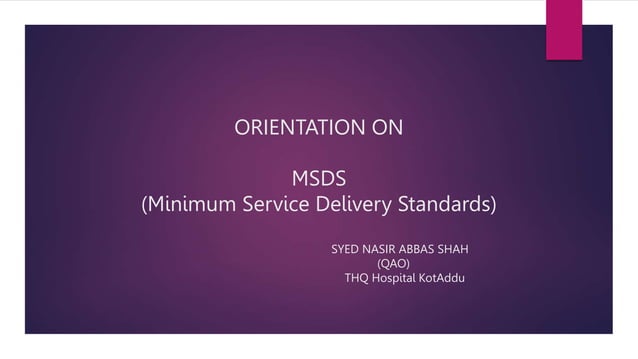 orientation on minimum service delivery standards | PPTX | Infectious ...