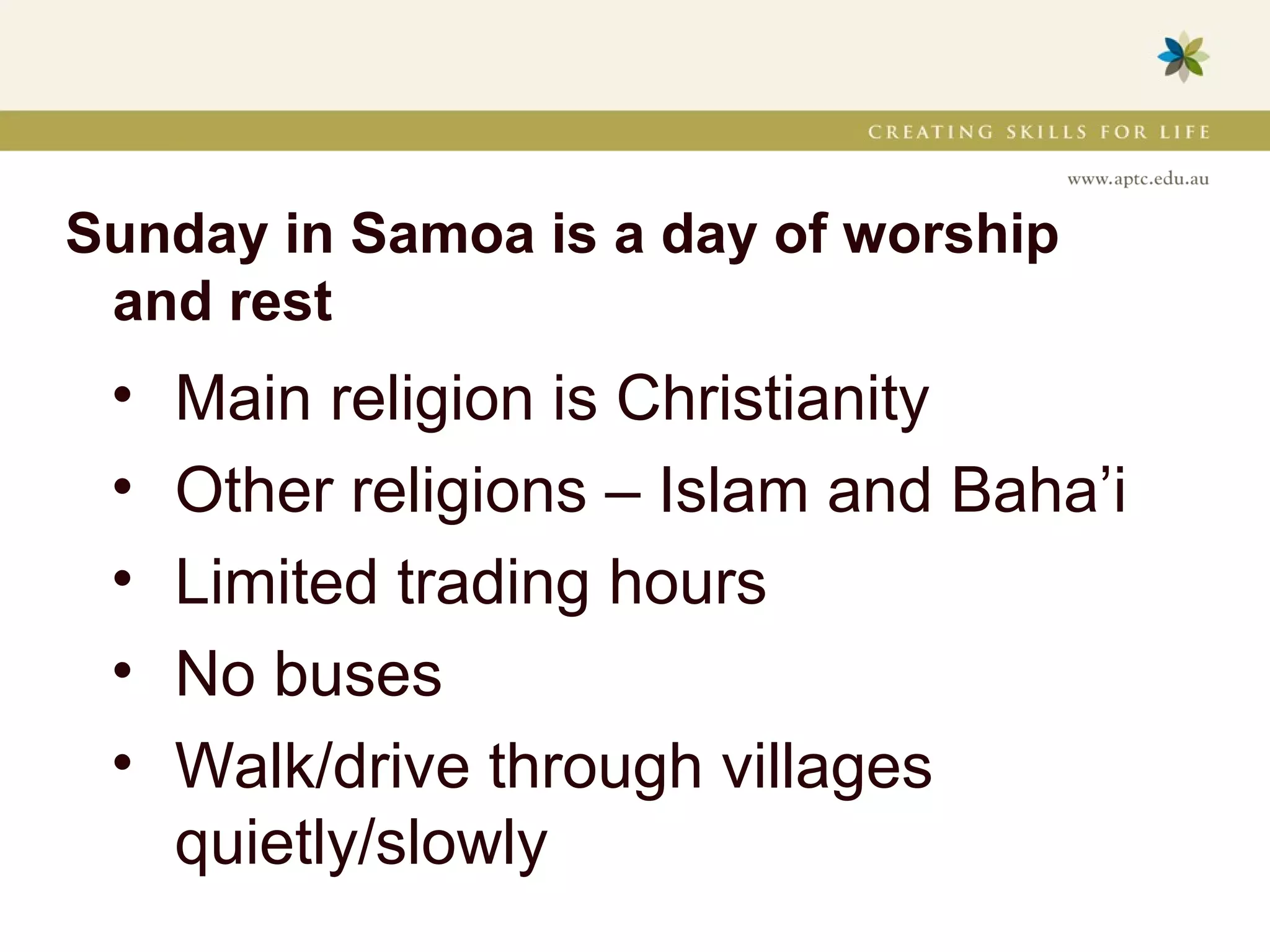 Orientation ppt samoan culture 21 01 2013 | PPT