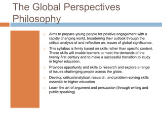 Introduction to Global Perspectives at Headstart | PPTX
