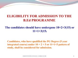 Orientation on TNTEU B.Ed. Curriculum | PPTX