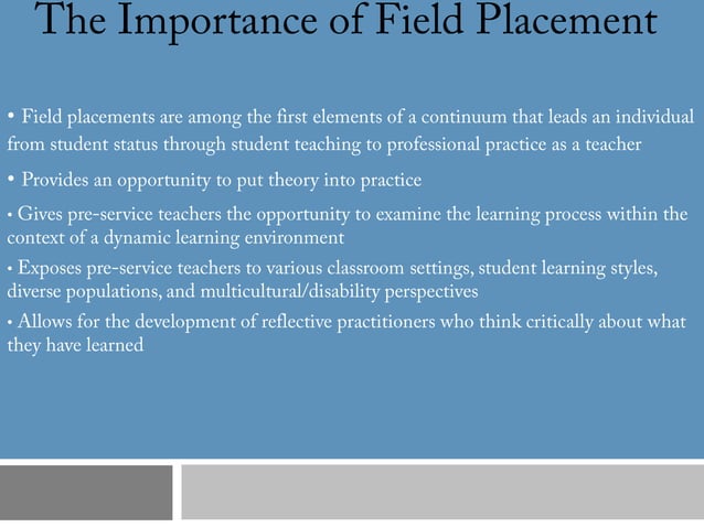 Orientation to field placement | PPTX