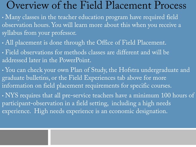 Orientation to field placement | PPT