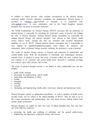 Orientation to physiotherapy | DOCX