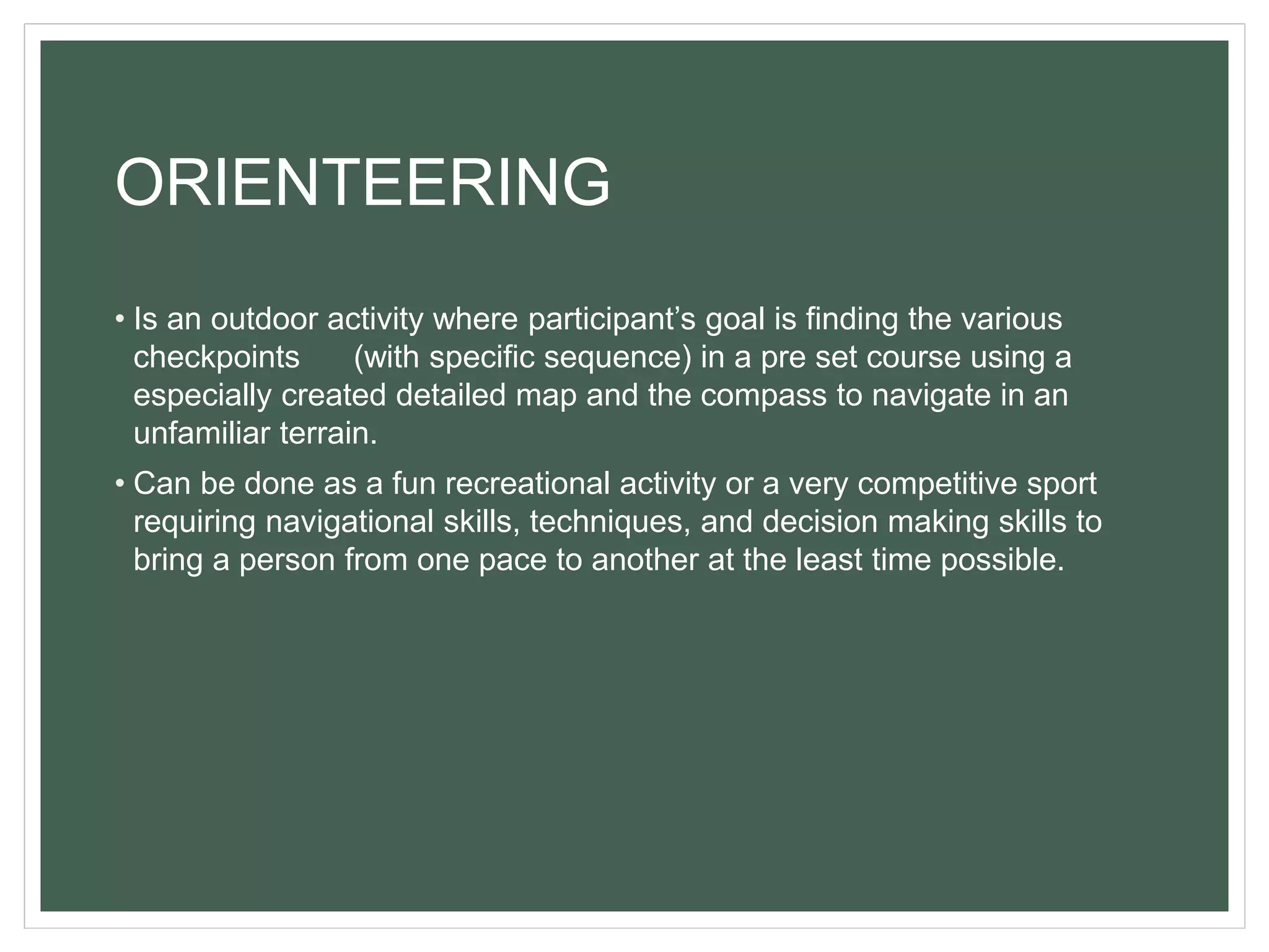 Orienteering | PPTX