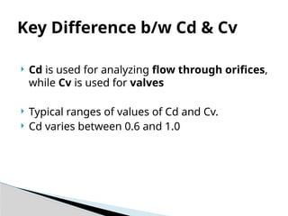 Orifice study and find CD and CV and flow of fluid | PPT