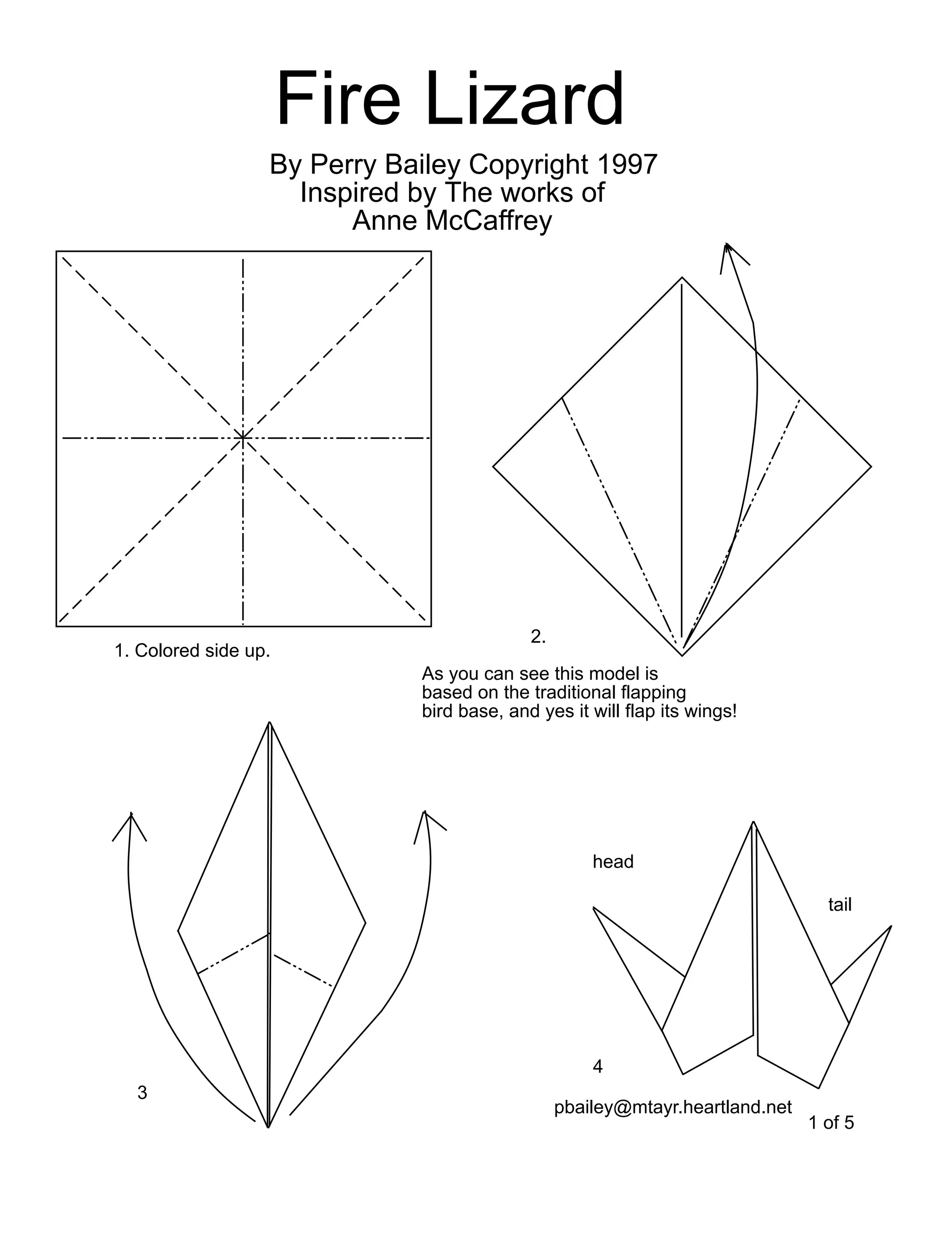 Origami Fire Lizard Model | PDF