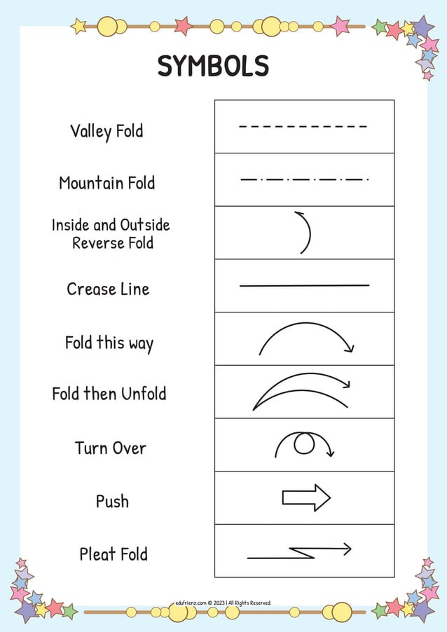 Origami Folding Symbols – Digital Printable | PDF
