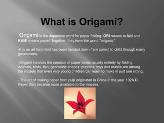 Origami+butterfly | PPTX | Arts and Crafts | Hobbies & Interests