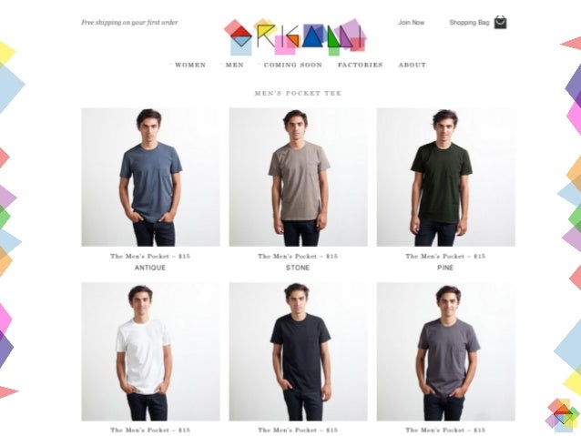 Visual identity for Origami, a fictional eco clothing store