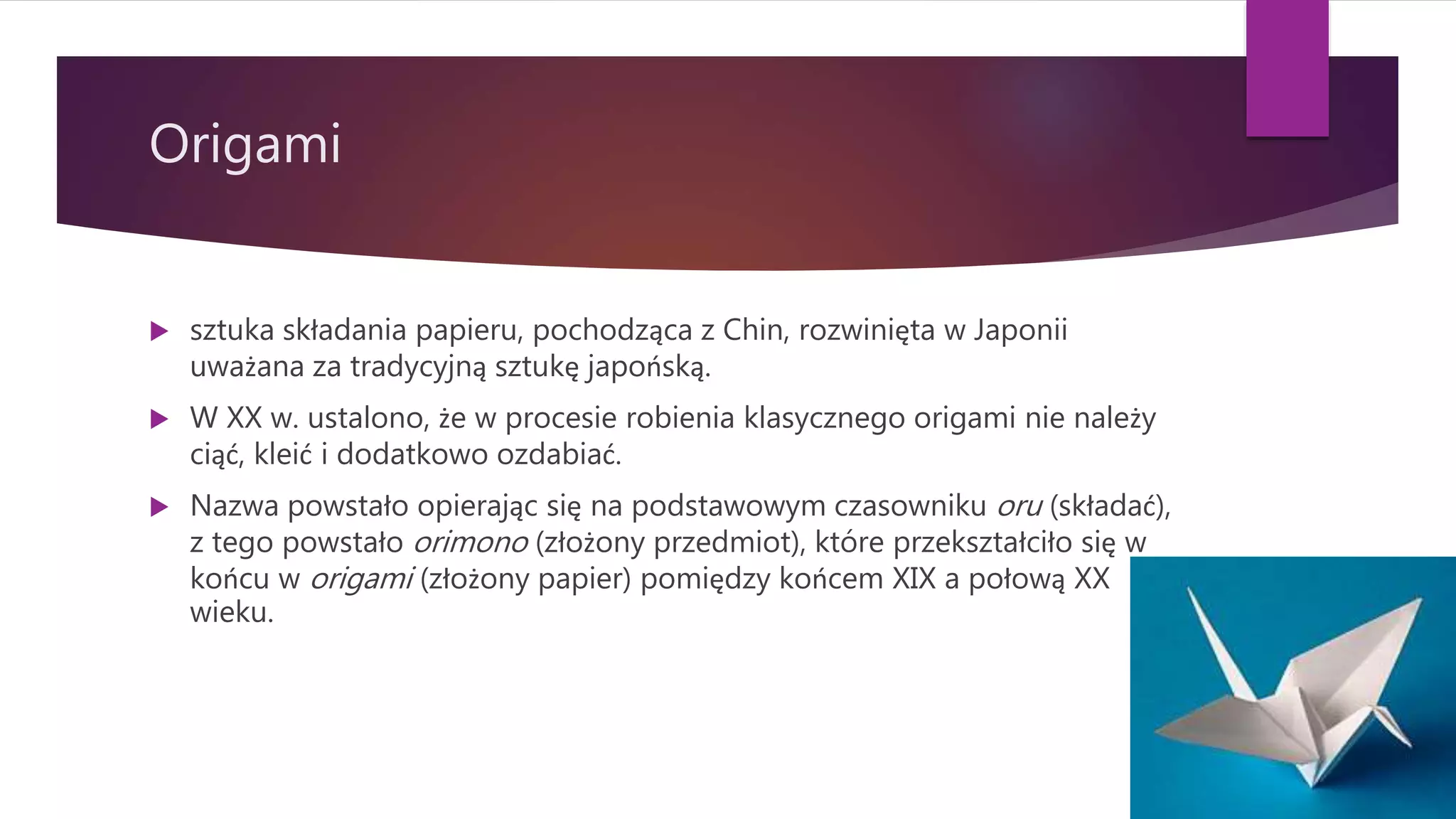 Origami i kirigami | PPTX | Arts and Crafts | Hobbies & Interests