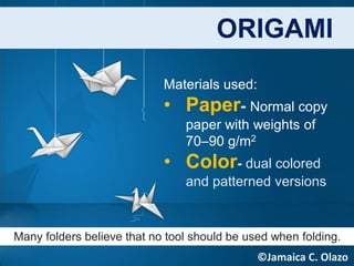 ORIGAMI PRODUCTION | PDF | Needlework | Arts and Crafts