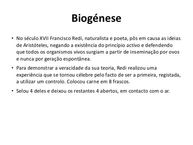 Origem da vida abiogénese &biogênese