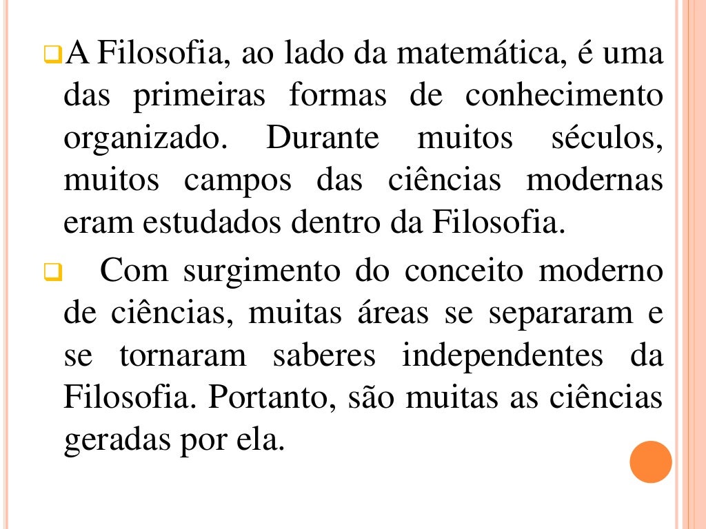 Origem e divisão da filosofia