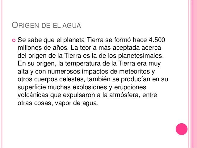 Origen Del Agua