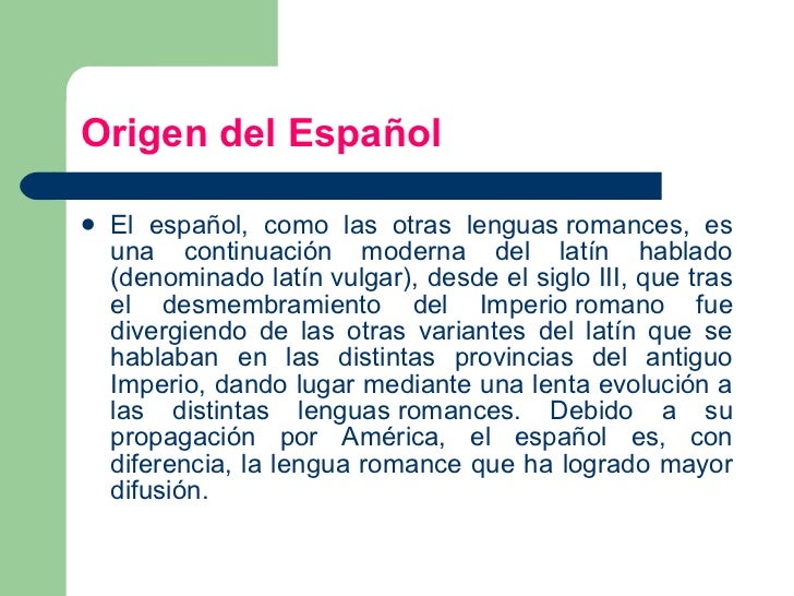 Origen De La Lengua Española