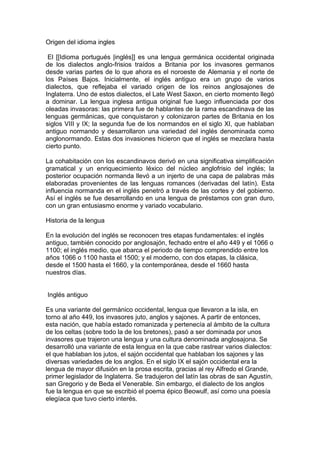 Origen del idioma ingles | DOCX