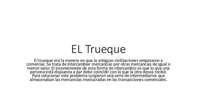 Origen del trueque y el comercio
