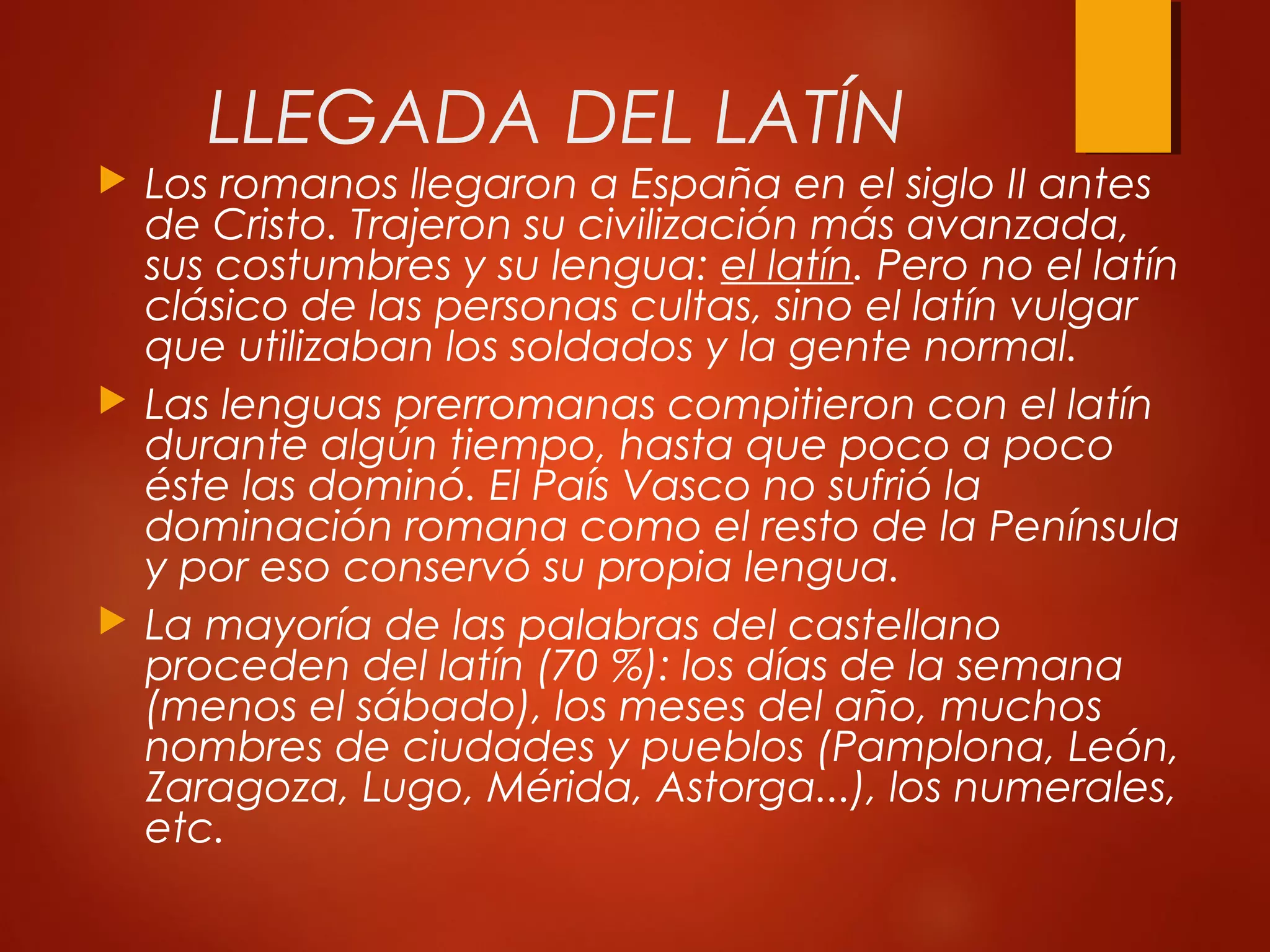 Origen del castellano | PPT