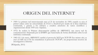 Origen y evolucion del internet | PPTX