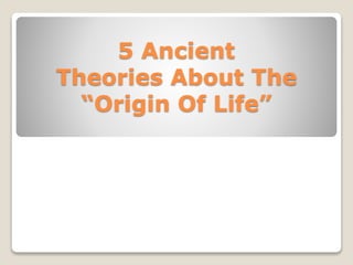 Life's Origin Presentation for General Biology | PPTX