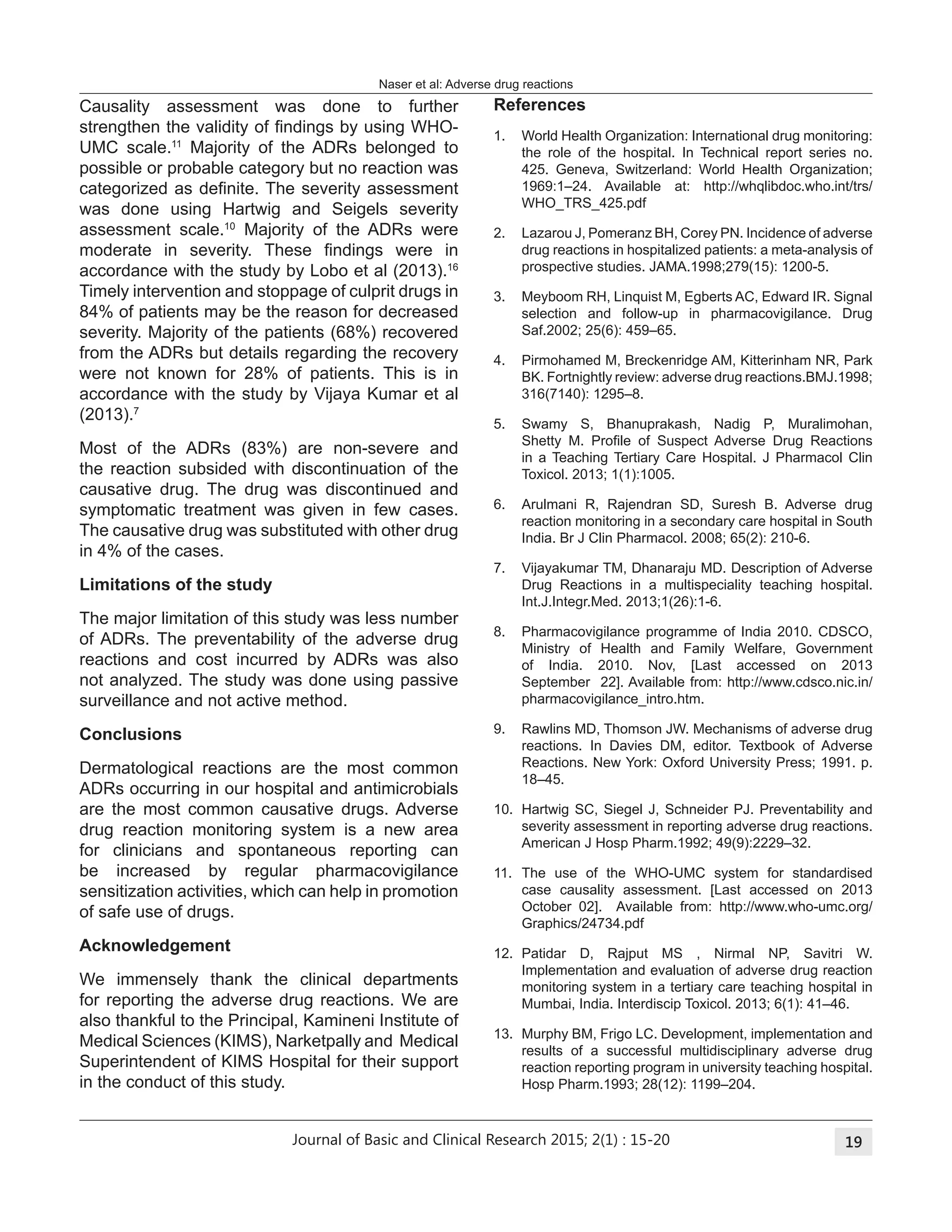 profile of adverse drug reactions in a rural tertiary care hospital | PDF