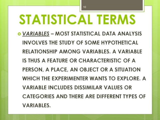 INTRODUCTION TO SPSS AND COMMON STATISTICAL TERMS | PPTX