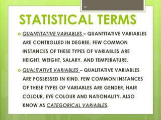INTRODUCTION TO SPSS AND COMMON STATISTICAL TERMS | PPTX