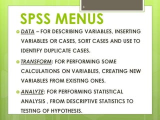 INTRODUCTION TO SPSS AND COMMON STATISTICAL TERMS | PPTX