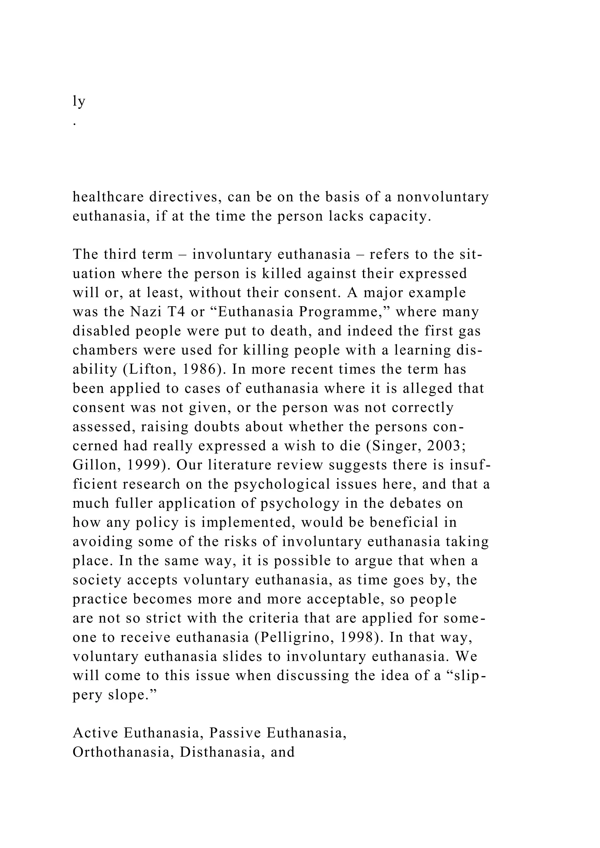 Original Articles and ReviewsThe Psychology of Euthanasia.docx