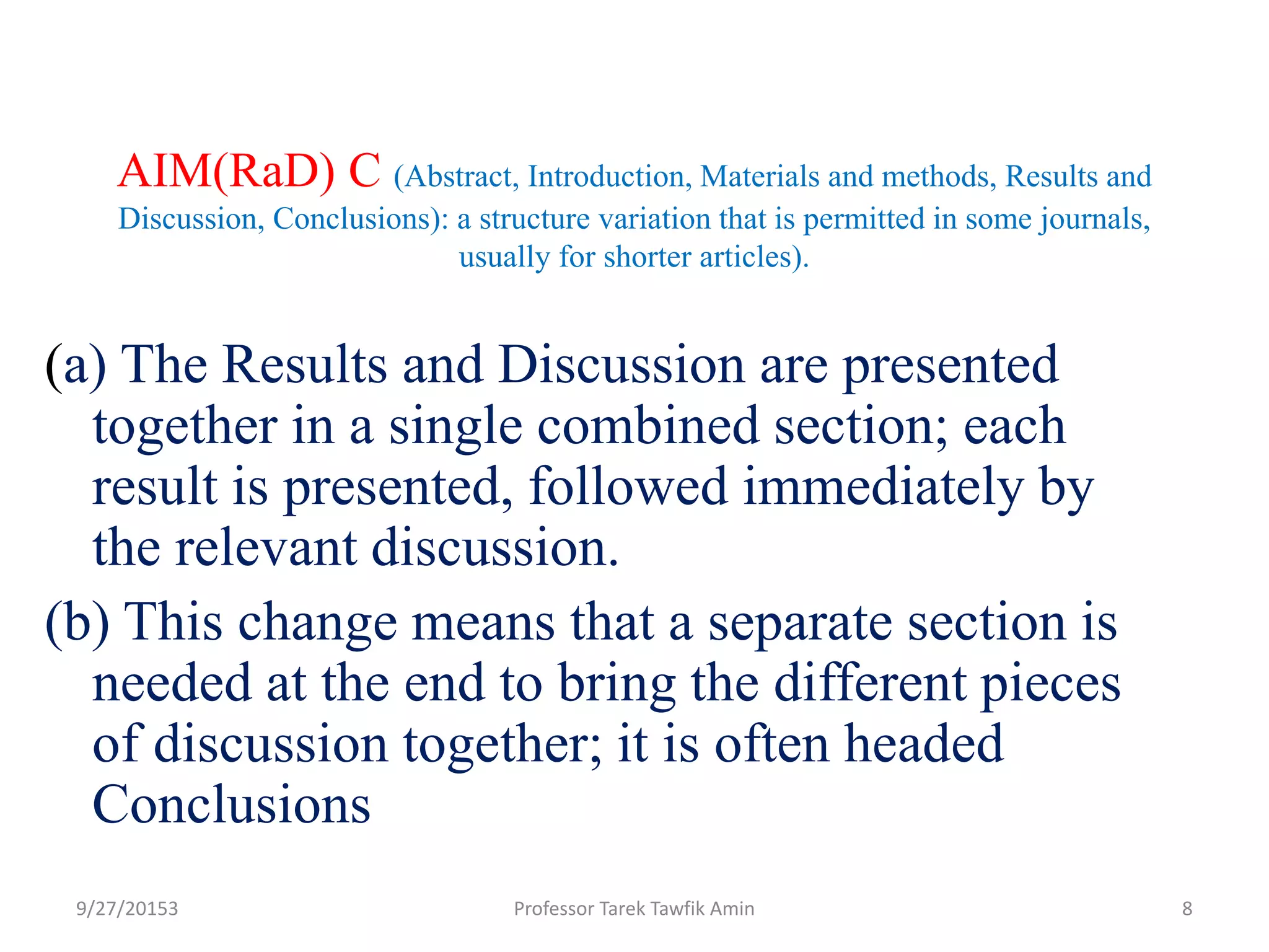 Original article structure in Medicine | PPTX | Science