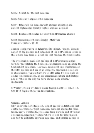 Original ArticleThe Establishment of Evidence-BasedPract.docx